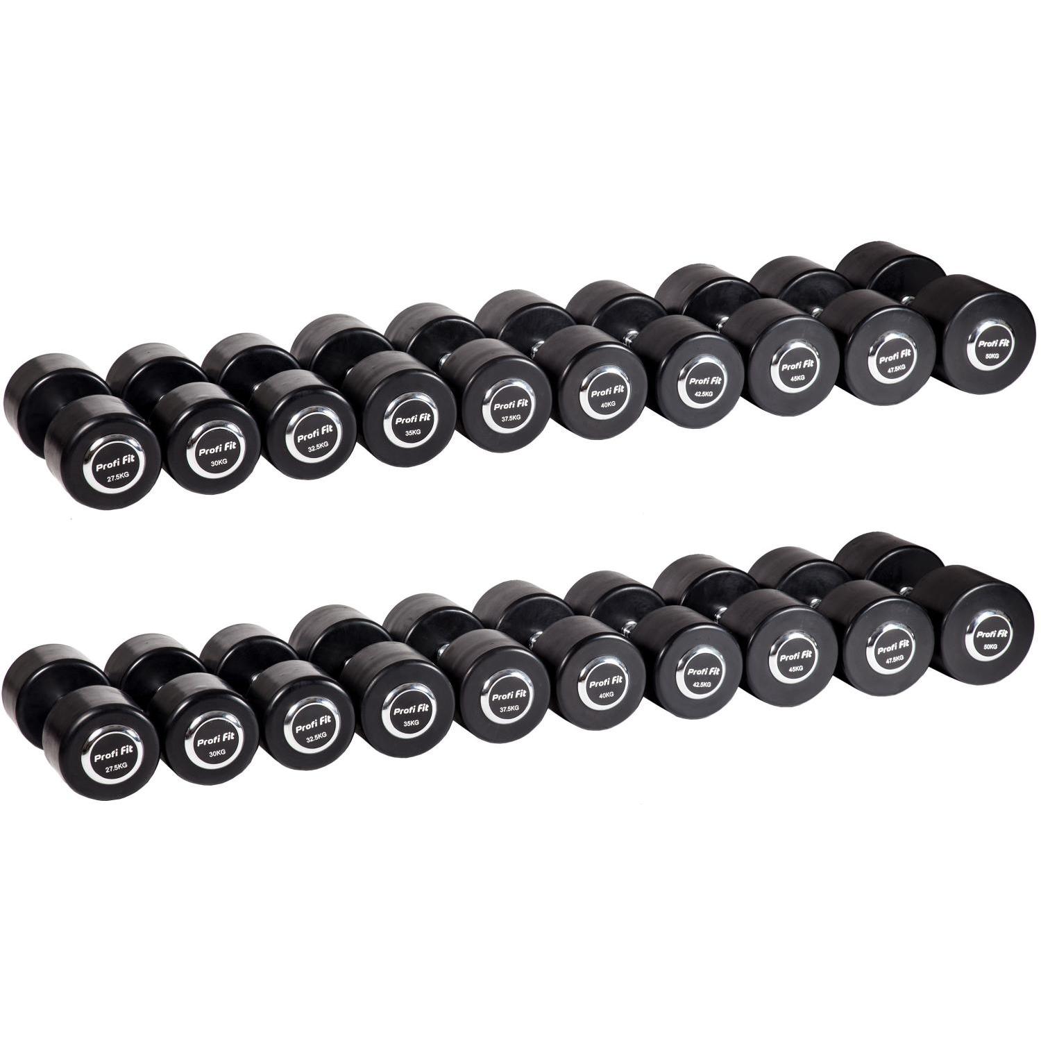 Гантельный ряд PROFI-FIT PROFESSIONAL 27,5 кг - 50 кг (10 пар), шаг 2,5 ...