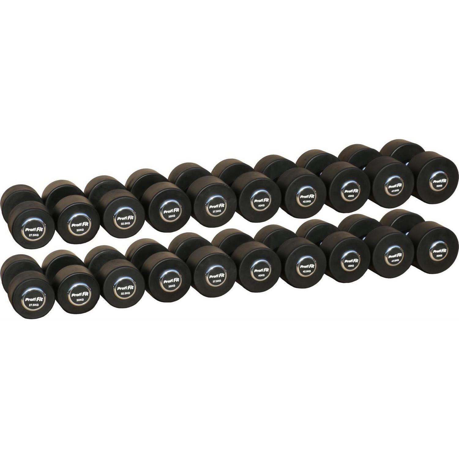 Гантельный ряд PROFI-FIT PROFESSIONAL 27,5 кг - 50 кг (10 пар), шаг 2,5 ...
